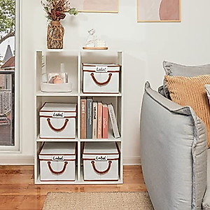 LoforHoney Home Bundle- Storage Bins with Lids, Beige, Large 2-Pack & 4-Pack