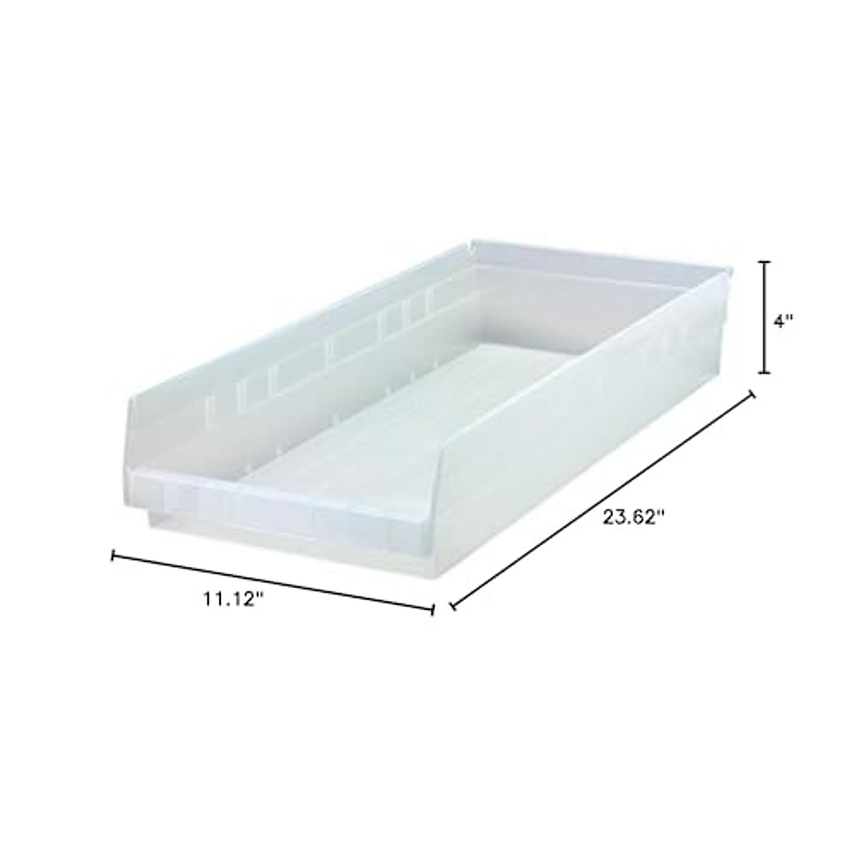QUANTUM STORAGE SYSTEMS K-QSB116CL-3 3-Pack Plastic Shelf Bin Storage Containers, 23-5/8" x 11-1/8" x 4", Clear