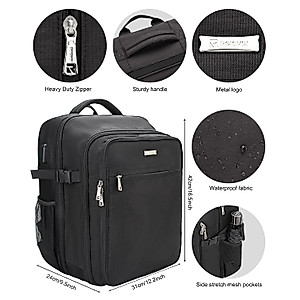 MONSTINA Barber Travel Backpack,16.5" Large Makeup Train Case for Hairdresser,Professiona Hairstylist Organizer Hairdressing Tool Box,Insulated Compartment,USB External Charging