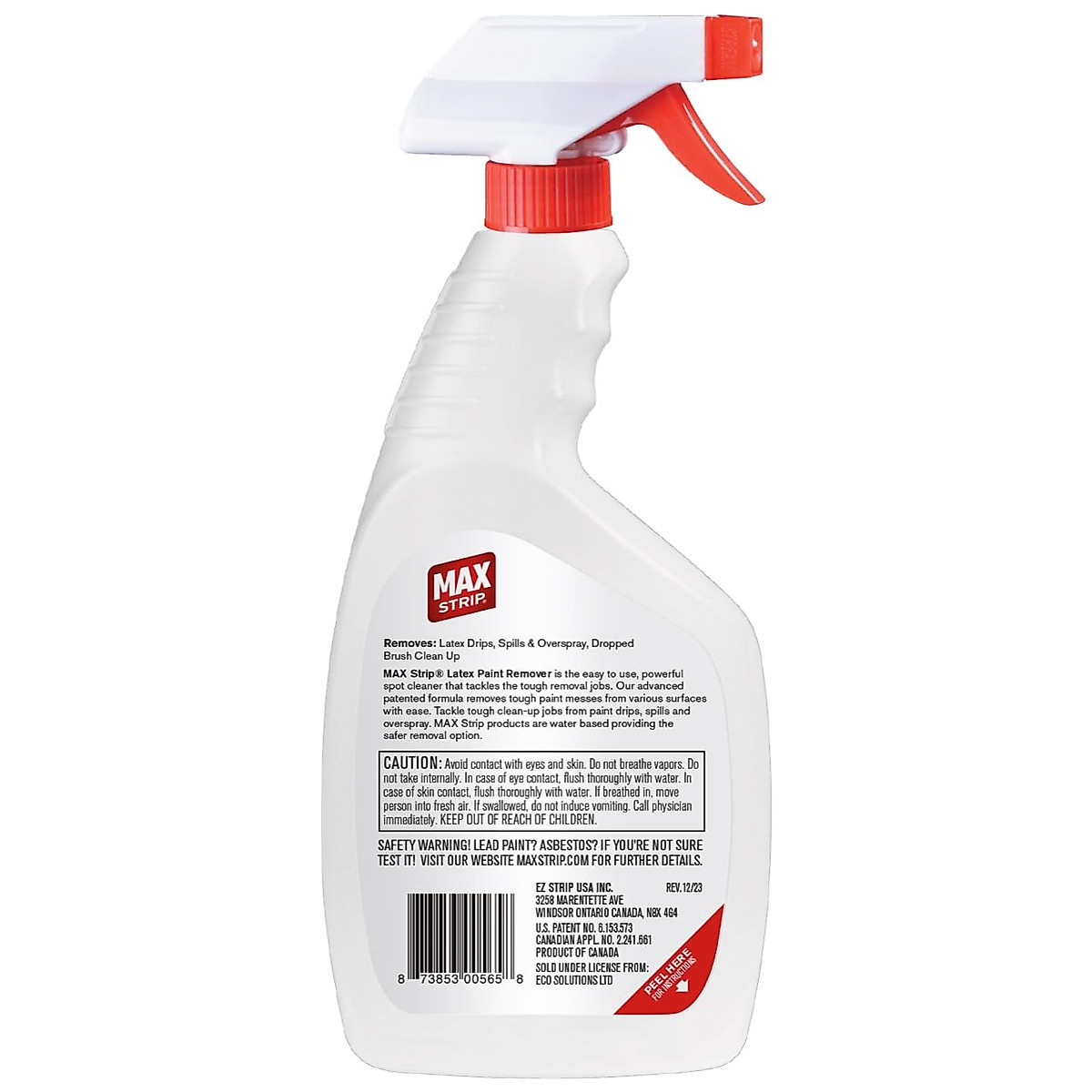 Max Strip Latex Paint Remover 22oz | Fast-Acting Water-Based Formula | Safely Removes Latex, Acrylic | For Wood, Metal, Concrete & Multiple Surfaces | Ideal for Drips, Spills & Overspray