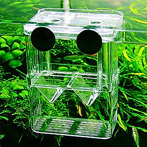 Senzeal Aquarium Fish Breeder Box Plastic Fish Isolation Breeding Box Hatching Incubator Box for Baby Fish Shrimp Clownfish Guppy