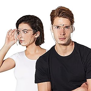 Blocc Face Shield – Clear Plastic Safety Face Shield Protection Full Visor for Glasses Wearers, Anti-Fog & Scratch, Reusable, Comfortable, Durable, Goggles for Adult (Large)