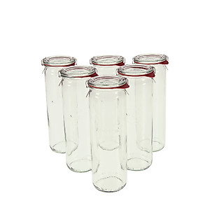 Weck 905 Cylindrical Jars, 16.9 Ounce - Set of 6