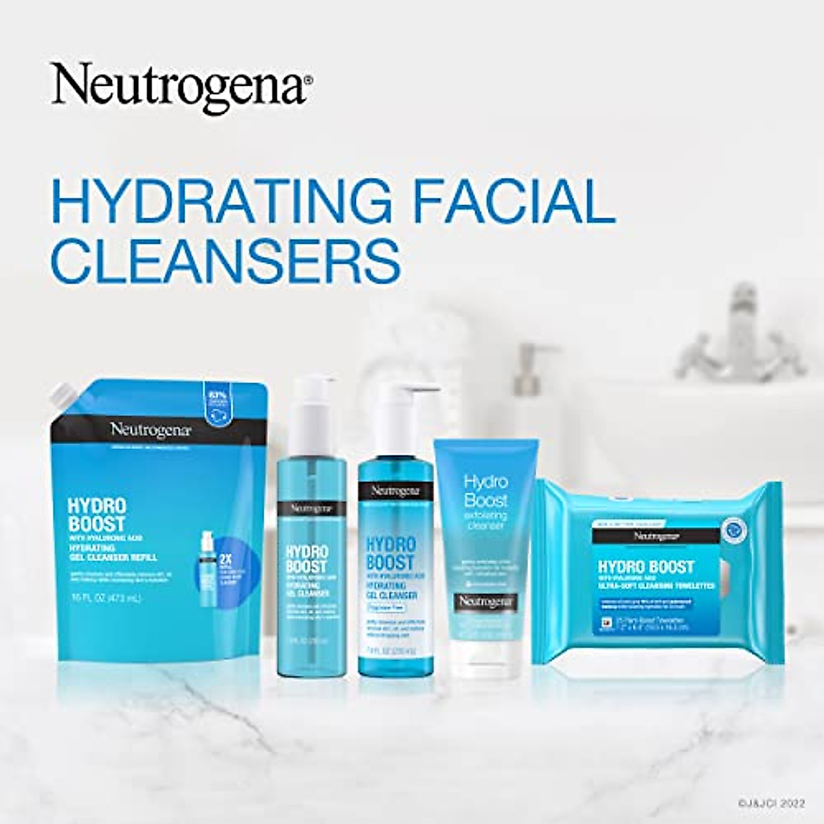 Neutrogena Hydro Boost Fragrance-Free Hydrating Facial Gel Cleanser with Hyaluronic Acid, Daily Foaming Face Wash Gel & Makeup Remover, Lightweight, Oil-Free & Non-Comedogenic 7.8 fl. oz