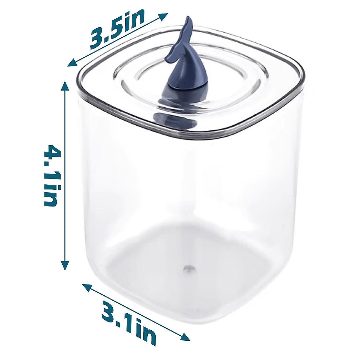 HomDSim 2 Pack Qtips Holder Dispenser,Cute animal shape Jar with Clear Lid Dustproof Cover,for Cotton Ball Swabs Round Pads Toothpick, Clear Plastic Jar Set for Bathroom Canister Storage Organization