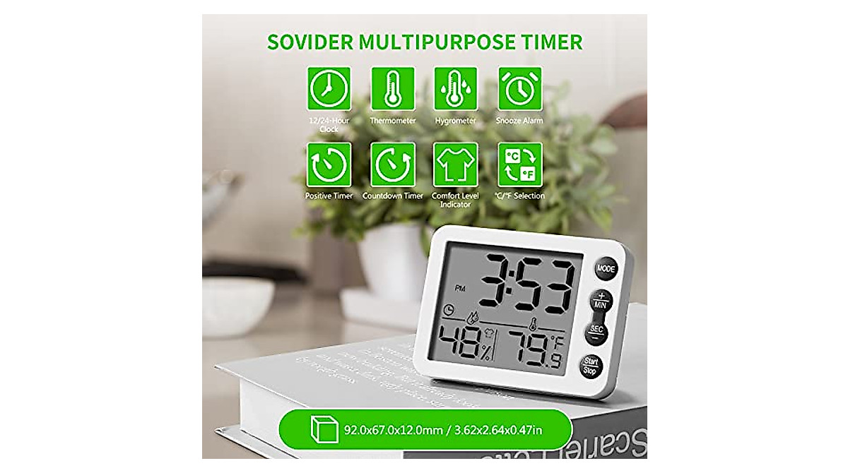 SOVIDER Digital Kitchen Timer | Multi-Purpose Timer & Clock