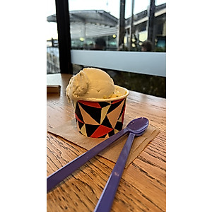 Gmark 50pc 7.5" Extra Long Plastic Purple Spoons, Ice Cream Spoons Dessert Spoons GM1119