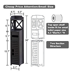 AOJEZOR Toilet Paper Storage,Small Bathroom Storage for Half Bathroom,Small Bathroom Storage for Tiny Spaces,Little Shelf for Bedroom,Narrow Toilet Paper Cabinet for Restroom,Black