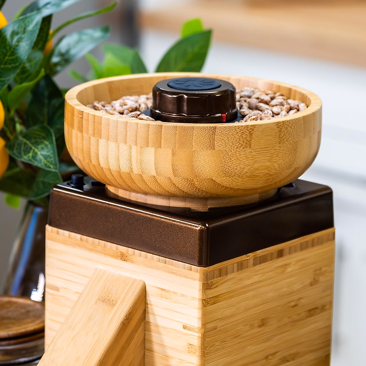 NutriMill Harvest Electric Stone Grain Mill, 450 Watt - Bronze