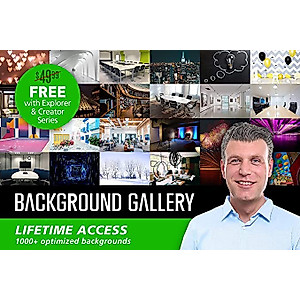 Valera Creator Green Screen – Collapsible Chroma Key Panel,+1000 Free Backgrounds Included, Portable Retractable Wrinkle Resistant Fabric Backdrop, Adjustable Height, 10 Second Setup