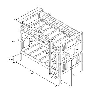 Dorel Living Twin Bunk Bed, Espresso