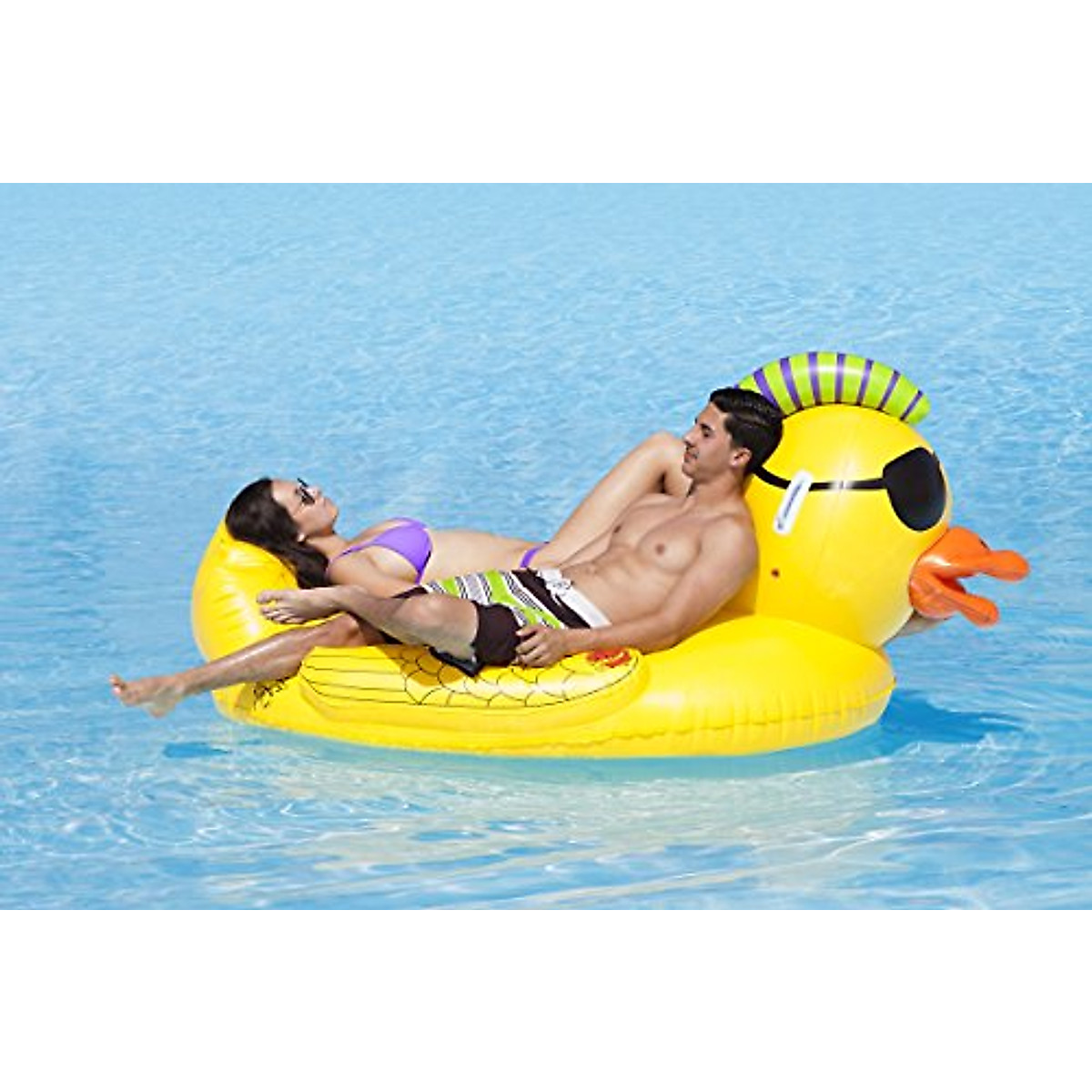 SportsStuff PUNK PIRATE DUCK Pool and Lake Float, Yellow, 70 inches