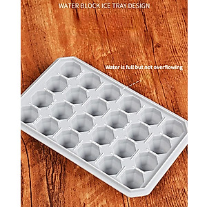 Ice Cube Trays, Diamond-Shaped Ice Cube Molds Maker, Flexible 24-Ice Trays Maker with Lid for Chilling Whiskey Cocktails, Easy Release Stackable Ice Trays,1 Inches Ice Cube (bule)