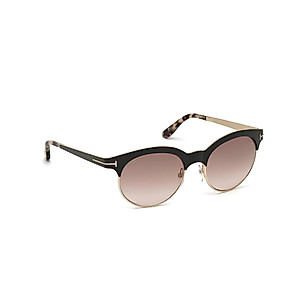 Tom Ford Oval Sunglasses TF438 Angela 01F Black/Gold/Havana FT0438