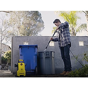Stanley SHP1600 SHP Electric Pressure Washer 1600 Max PSI, 1.3 GPM, Comes with Vari Nozzle, Wand, Spray Gun, 20' Hose and Foam Cannon