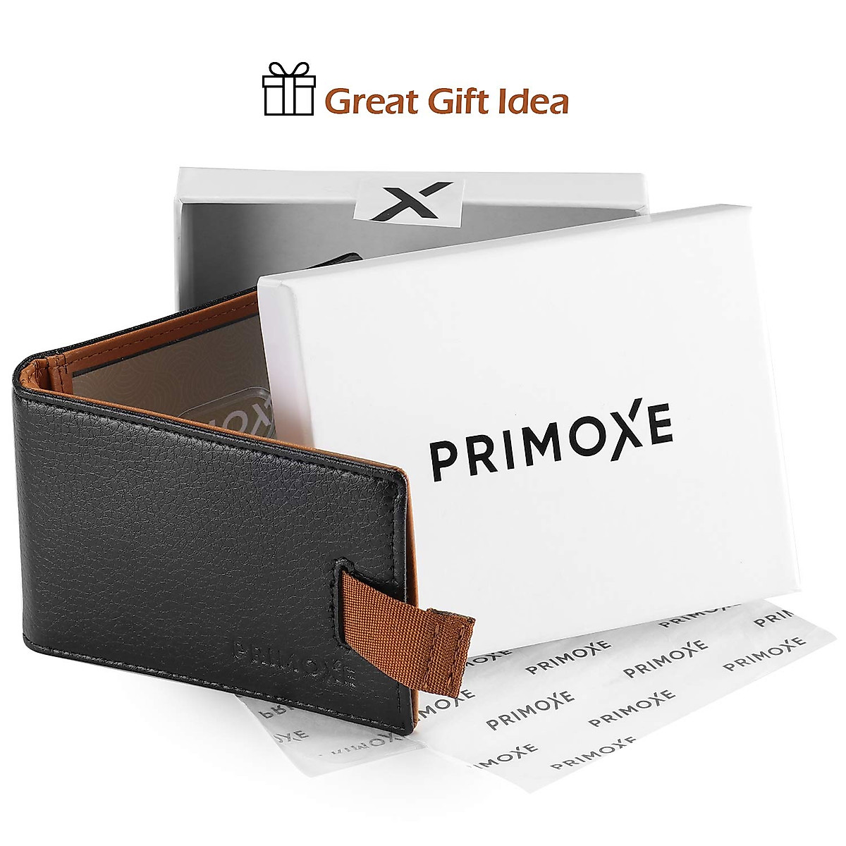 PRIMOXE RFID Blocking Bifold Slim Vegan Leather Minimalist Front Pocket Wallets for Men Money Clip