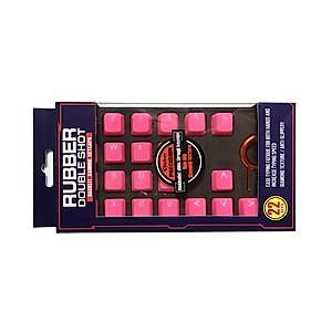 Tai-Hao Rubber Gaming Backlit Keycaps Set - 22 Keys for Cherry MX Mechanical Keyboards Compatible OEM Include Key Puller (Neon Jelly Pink)