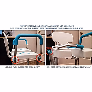 MedGear A-0273A DURA Hygienic Cutout Shower Chair with Back and Arm Rests Including Free Clip-on Shower Head Holder