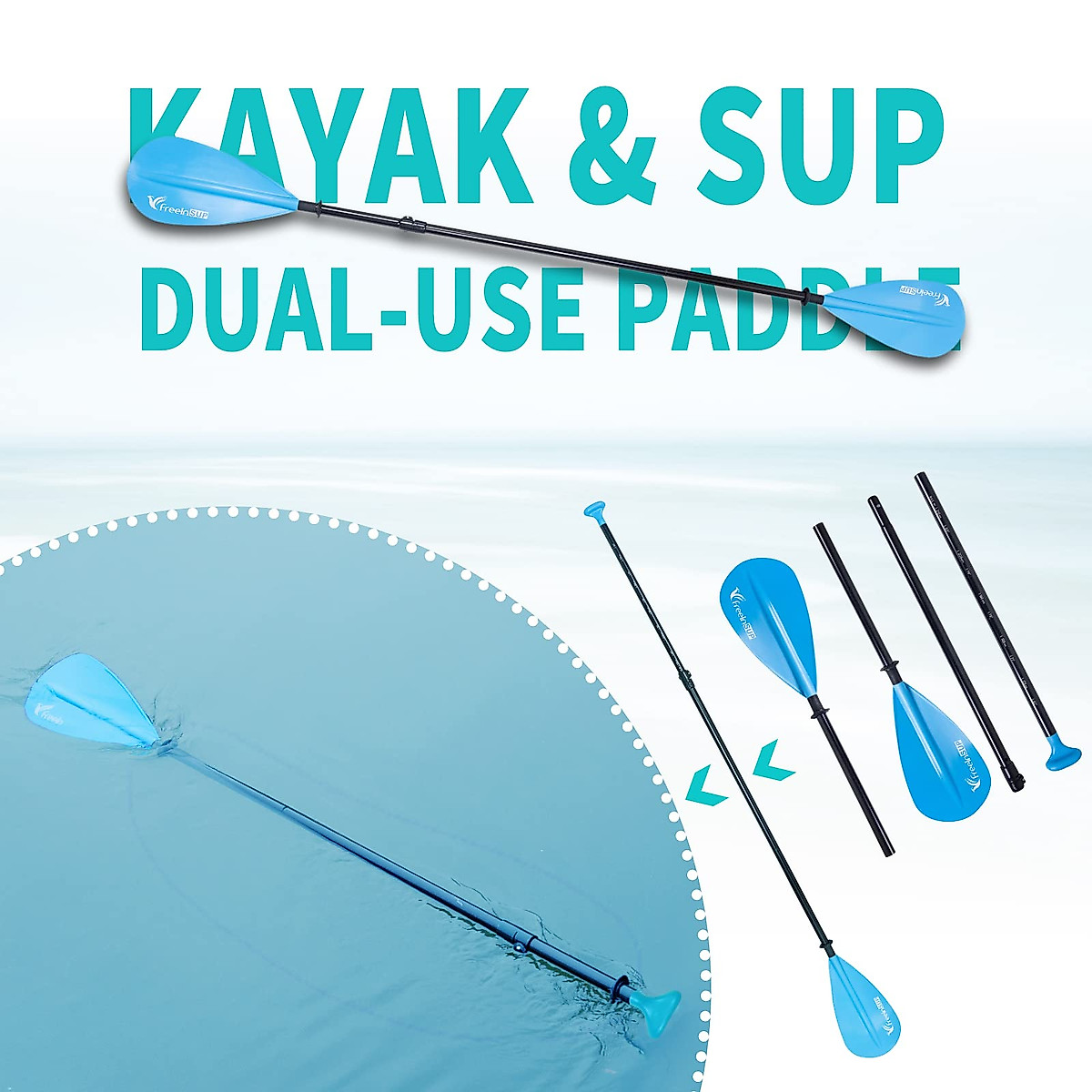 Freein SUP Inflatable Stand Up Paddle Board with Kayak Seat,Paddle Boards for Adults, Accessories sup Pump Adaptor,sup Kayak Paddle（White,10'6"