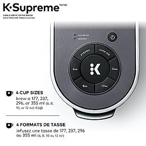 Keurig K-Supreme Coffee Maker, Single Serve K-Cup Pod Coffee Brewer Machine, With MultiStream Technology, 66 Oz Dual-Position Reservoir, and Customizable Settings, Gray