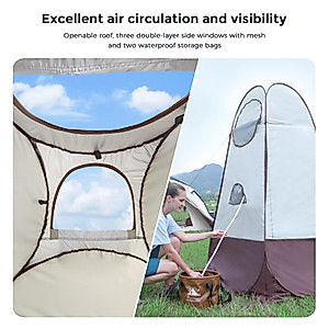 FLEXTAILGEAR Pop Up Privacy Tent Portable Camping Shower Instant Privacy Shelters Changing Dressing Room Pod Outdoor Camp Potty Toilet Bathroom with Carry Bag for Camping Hiking Beach Sunshade Fishing