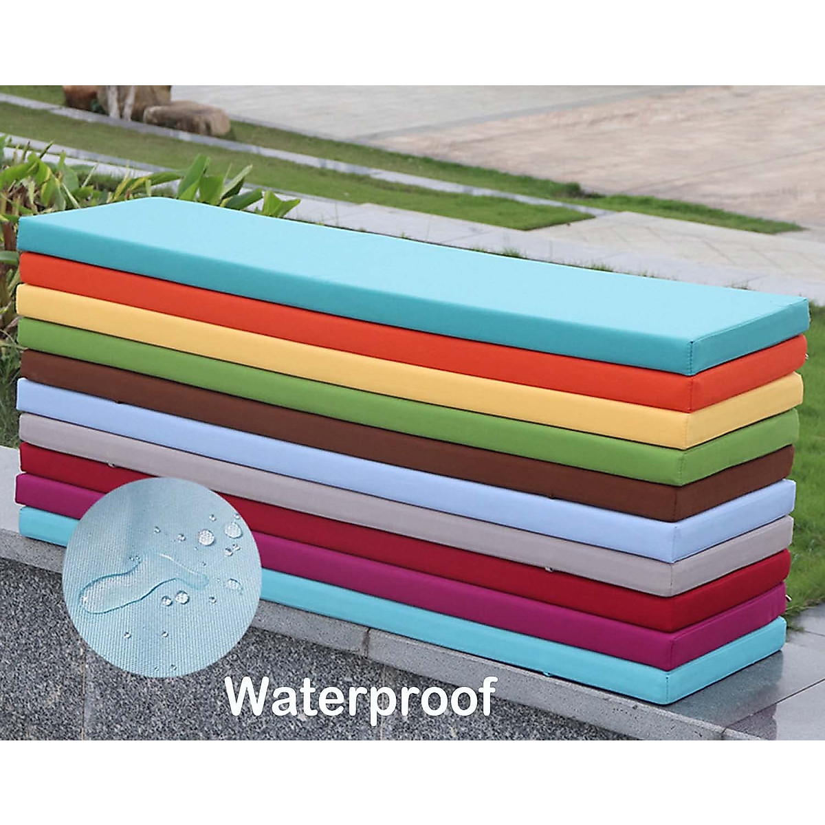 Hengz Outdoor/Indoor Bench/Swing Cushion 40 x 14 x 2 Inch Waterproof Furniture Seat Pad, Anti-Slip Bottom Settee Cushions, Bay Window Loveseat Sofa Couch Pad
