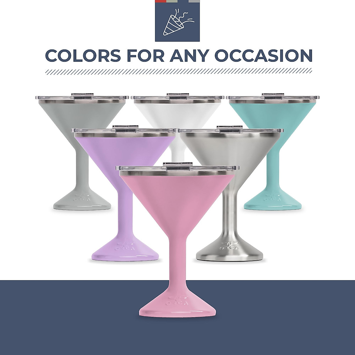 ORCA Tini 13oz Stainless Steel Martini Glass | Temperature Insulated Tumbler for Every Outdoor, Picnic, Poolside, Beach & Patio Party — Lilac