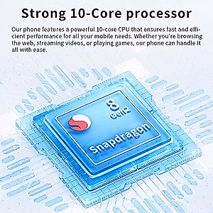 VIQEE Phones U21, 5G Unlocked Phones, 2K FHD+ Screen, Mobile Phones 6GB+256GB ROM+TF 128GB, Snapdragon Gen2 Processor, Smartphone Android Camera 24MP+64+12+12MP, WiFi NFC, Dual Sim - Silver