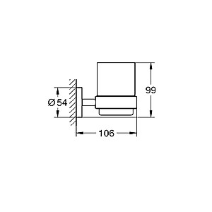 GROHE 40447001 Essentials Glass With Holder, Starlight Chrome