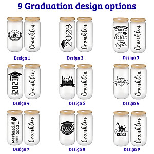 Personalized Glass Cups with Bamboo Lids and Straws Custom Name Photo Sublimation Drinking Glass Can Tumbler 16oz Customized Ice Coffee Cup Gift for Birthday Wedding Graduation Anniversary Party