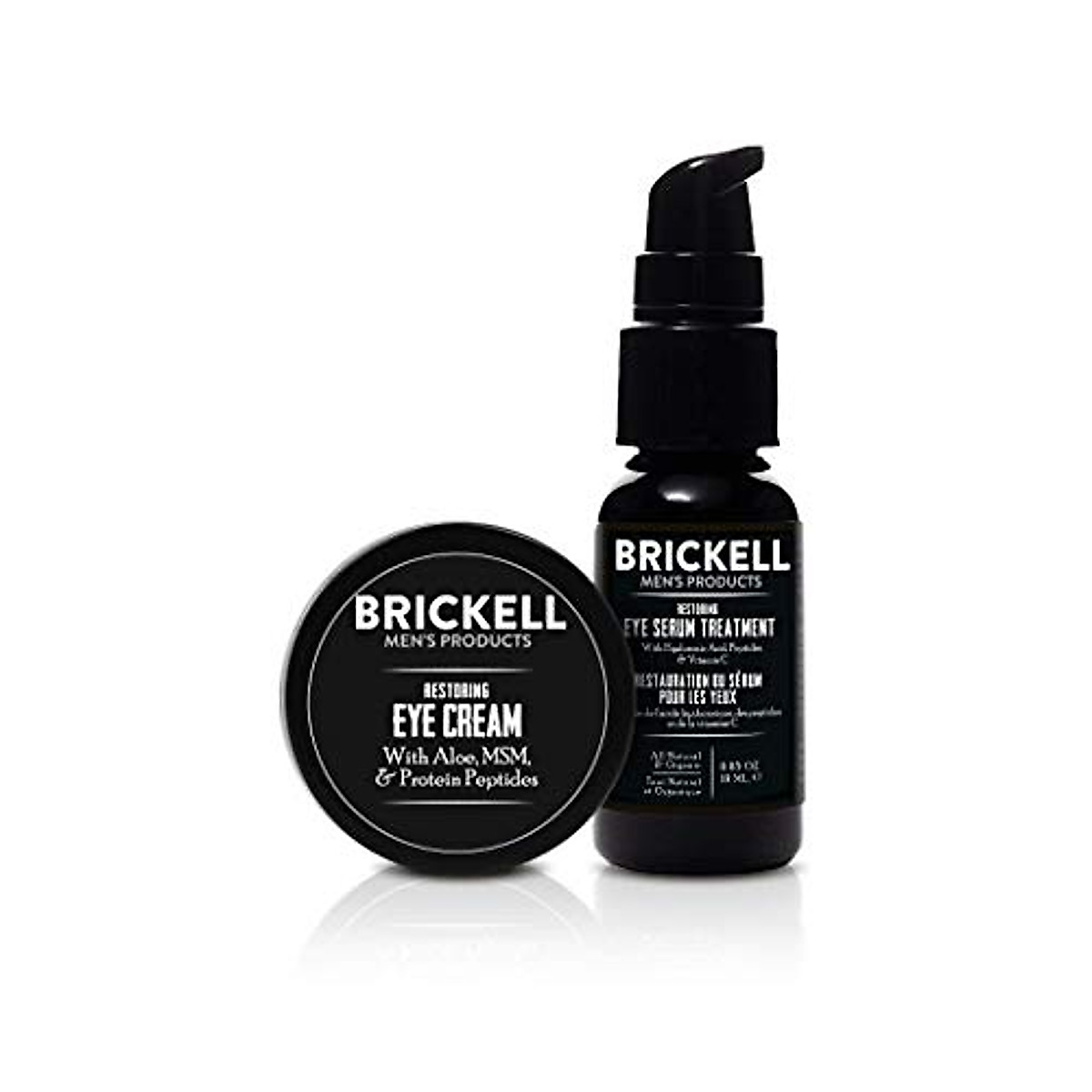 Brickell Men's Restoring Eye Routine for Men, Eye Serum and Eye Cream for Men, Natural and Organic, Unscented, Men's Skin Care Gift Set