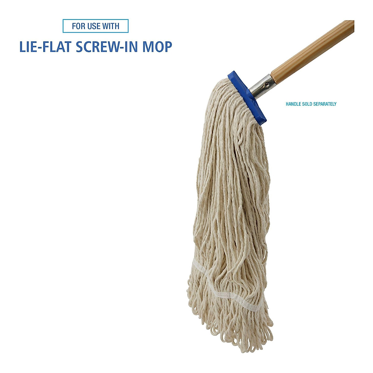 Boardwalk UNS 824C BWK824C Mop Head, Lie-Flat Head, Cotton Fiber, 24 oz, White (Pack of 12)