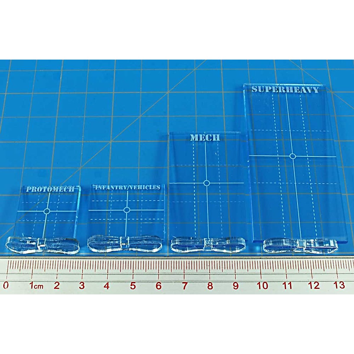 LITKO Practical Line of Sight Marker Set Compatible with Battletech, Transparent Light Blue (4)