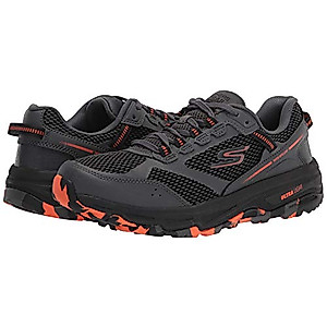 Skechers Men's GOrun Altitude-Trail Running Walking Hiking Shoe with Air Cooled Foam Sneaker, Charcoal/Orange/Black, 10.5