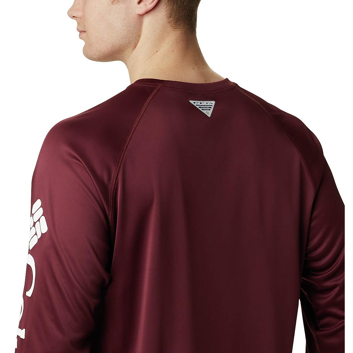 Columbia NCAA Texas A&M Aggies Men's Terminal Tackle Long Sleeve Shirt, 2X Big, TAM - Deep Maroon/White