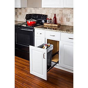 Hardware Resources Black Pull Out Container - Sliding Under Sink Trash Can System for 35qt/50qt Trash Bins - Works with Hardware Resources Lids, Garbage Cans & Door Mounting Kits - 100lb Rated Slides