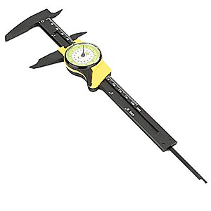 Dial Vernier Caliper, 0.01mm Accuracy Plastic Fast Precise Measurement Tool Vernier Measure Tool for Biomedical Industry, 0-150mm(Yellow)
