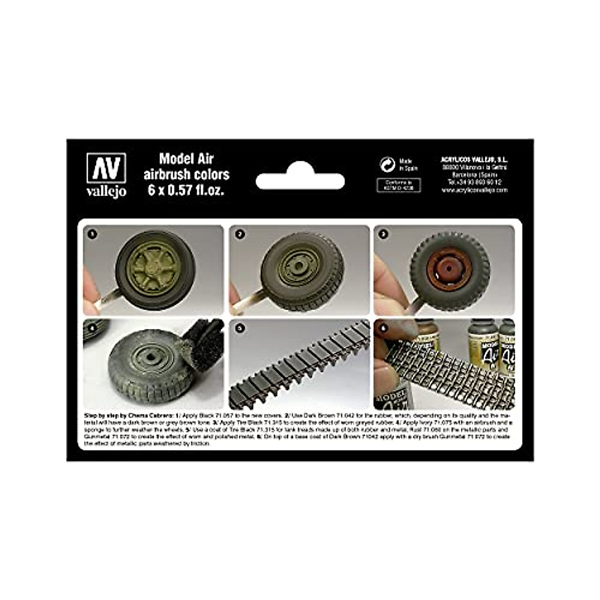 Vallejo Wheels and Tracks Model Air Set, 17 ml (Pack of 6)