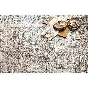 Chris Loves Julia x Loloi Jules JUL-07 Natural / Ocean Oriental Area Rug 7'-6" x 9'-6"