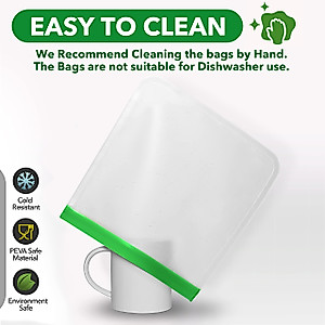 Greenzla Reusable Gallon Bags - 8 Pack - EXTRA THICK Reusable Freezer Bags - BPA Free, Easy Seal & LEAKPROOF Food Storage Bags for Marinate Food, Fruits, Sandwich, Snack, Meal Prep, Travel Item