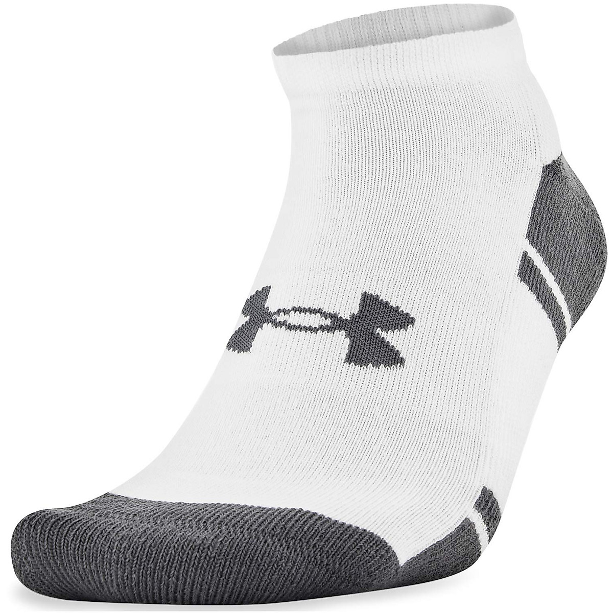 Under Armour Adult Resistor 3.0 No Show Socks, Multipairs , White/Graphite (12-Pairs) , Medium