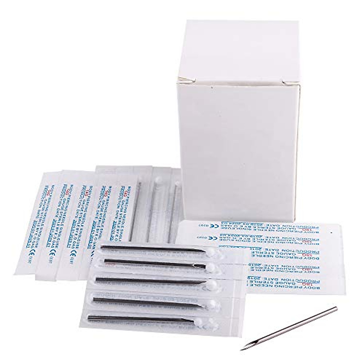 Ear Nose Piercing Needles - 100pcs Mix Body Piercing Needles 12g.14g.16g.18g.20g Individualized Package for Piercing Needle Supplies Piercing Kit