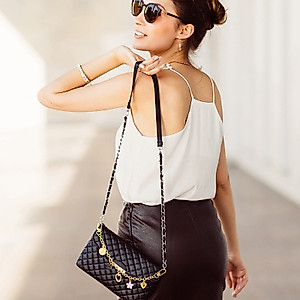 2 Pieces Handbag Chain Straps Replacement Strap Accessories Purse Handbag Charms Chain Accessories Purse Clutches Handle Chains Decor with Clasp for Crossbody Shoulder Bag Handbag Purse