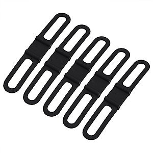 5PCS Silicone Band, Multipurpose Bike Handlebar Strap Cycling Flashlight Mount Holder