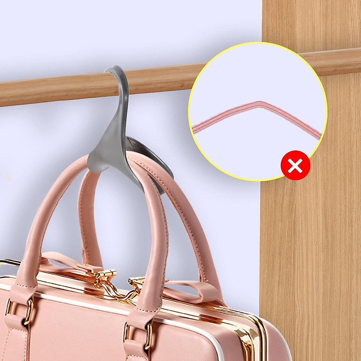 HOMEEE 10 Pcs Bag Hanger for Closet, Purse Hanger for Closet, Protecting Bag Shape, Storing and Organizing Various Handbags and Any Other Purse in Easy-to-Find