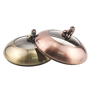 ZHIRCEKE Full Size Stainless Steel Chafing Dish Round Chafer Buffet Warmers W/Food Pans, Aluminum Stand, Visible Pot Lid and Fuel Holders,Red Copper