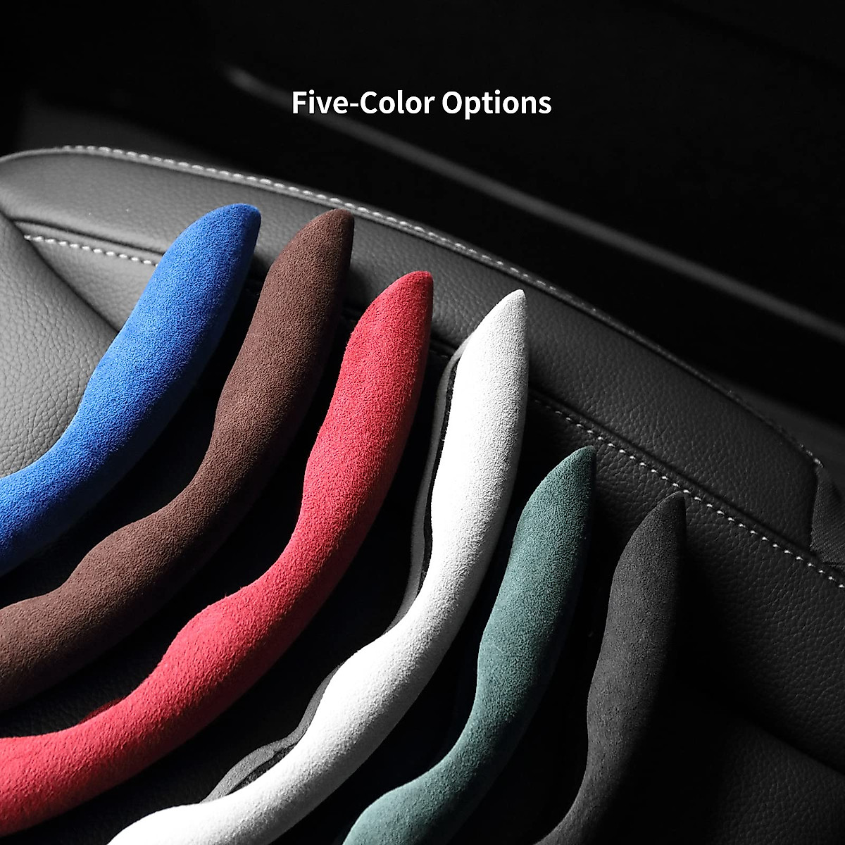 Alfanxi Universal Italy Alcantara Material Half Segmented Steering Wheel Cover Protector Suitable for All Car Models. (Grey)