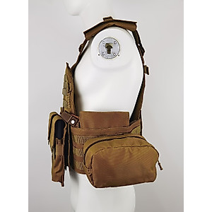 Invenko Heavy Duty Tactical Molle Airsoft Vest Outdoor Hunting Paintball Sports Outdoor Gaming Security Gurad Duty Soft Vest (tan)