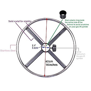 Kaleurrier Metal Chrome Foot Rest Foot Ring for Studio Drafting Chair Office Stool Salon Stool,16 inches Diameter