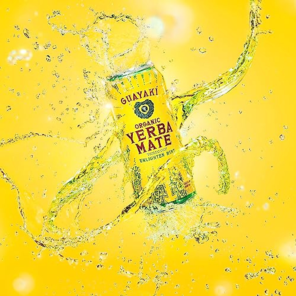 Guayaki Yerba Mate, Clean Energy Drink Alternative, Organic Enlighten Mint, 15.5oz (Pack of 12), 150mg Caffeine